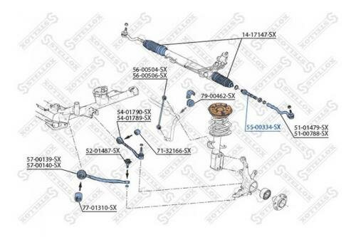 Тяга рулевая bmw x3 x5 Stellox 55-00334-SX Bmw: 32103412798 32103444999 32106774336 32216751277 32303418204 Bmw X3