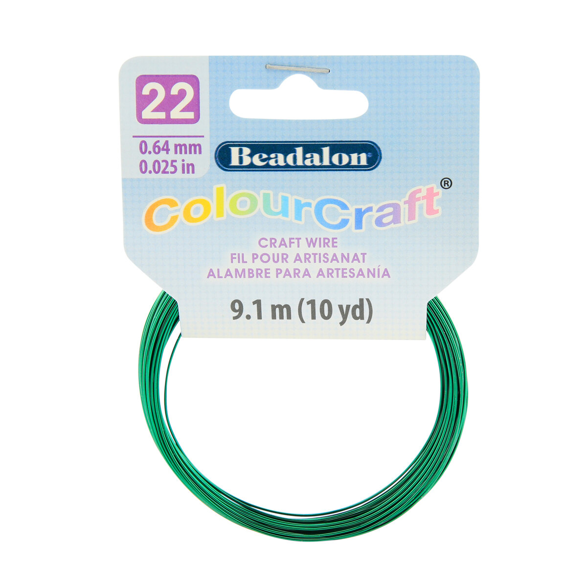 Проволока гибкая, 0.644мм, Beadalon ColourCraft, зеленого цвета, моток, 9.1 метра