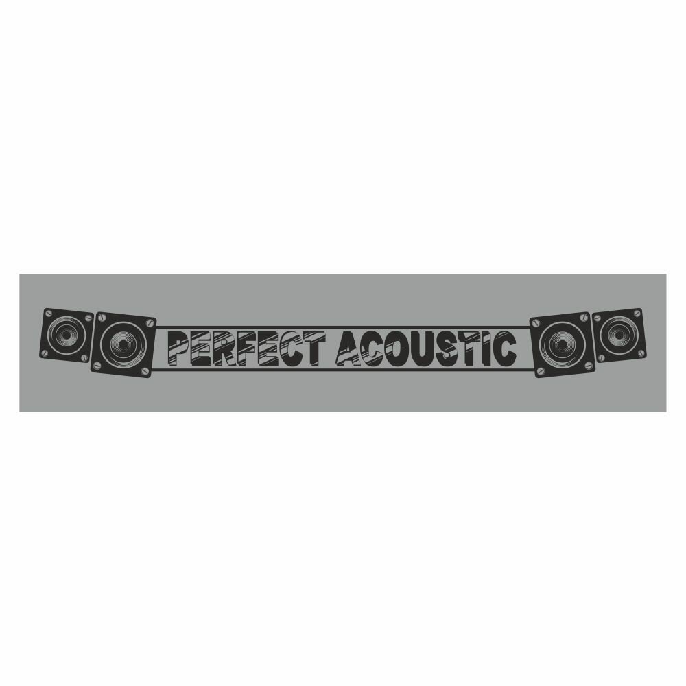 Полоса на лобовое стекло 1600х170мм "PERFECT ACOUSTIC" серебро, Арт рэйсинг