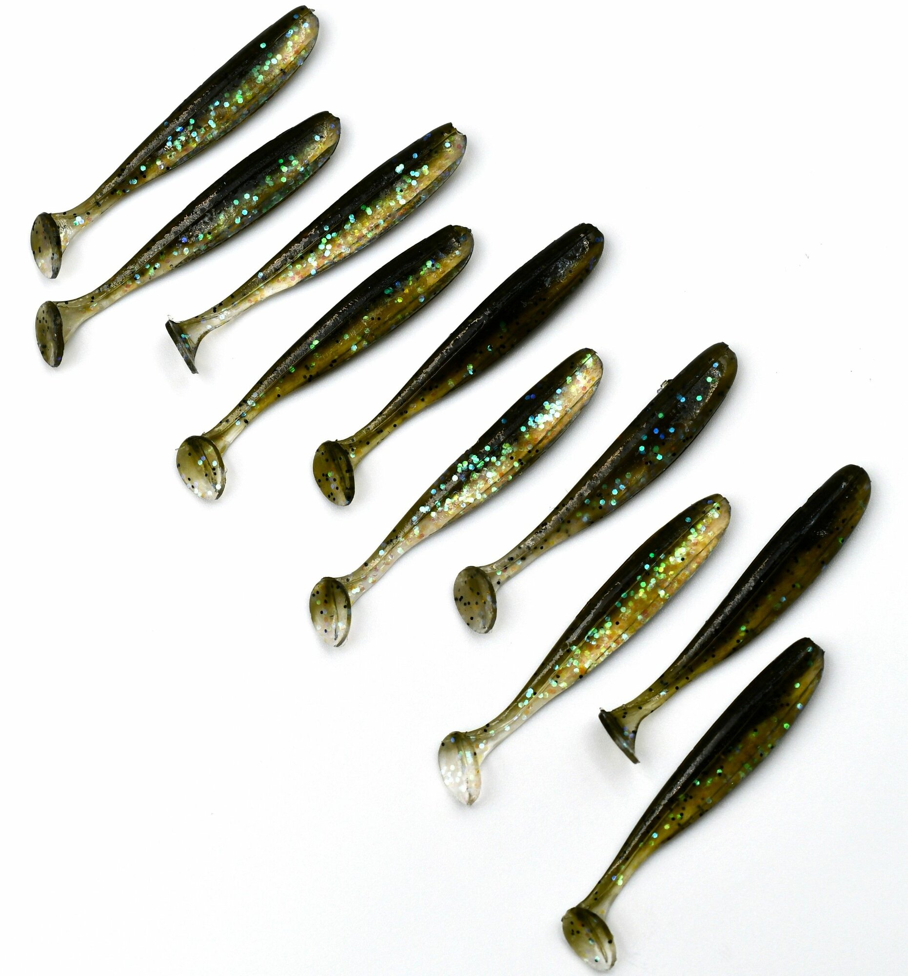 Силиконовая приманка виброхвост 10 штук 2" Япония на окуня; судака; щуку