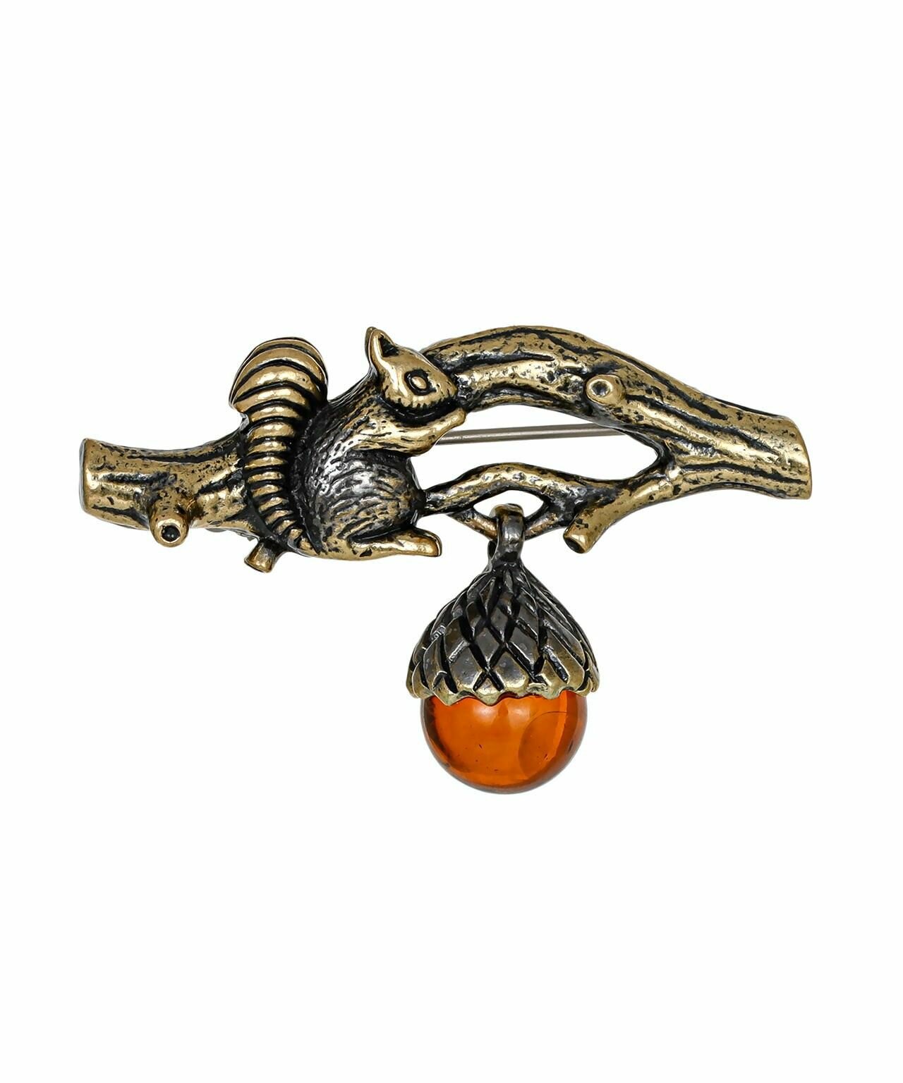 Брошь, янтарь