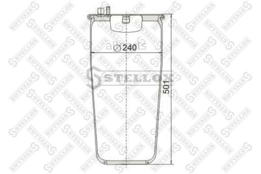 STELLOX 9048840SX пневмоподушка без стак!4884N1P01 1шп. M12 1шт. M16 смещ.35 Поршень . \MAN TGA
