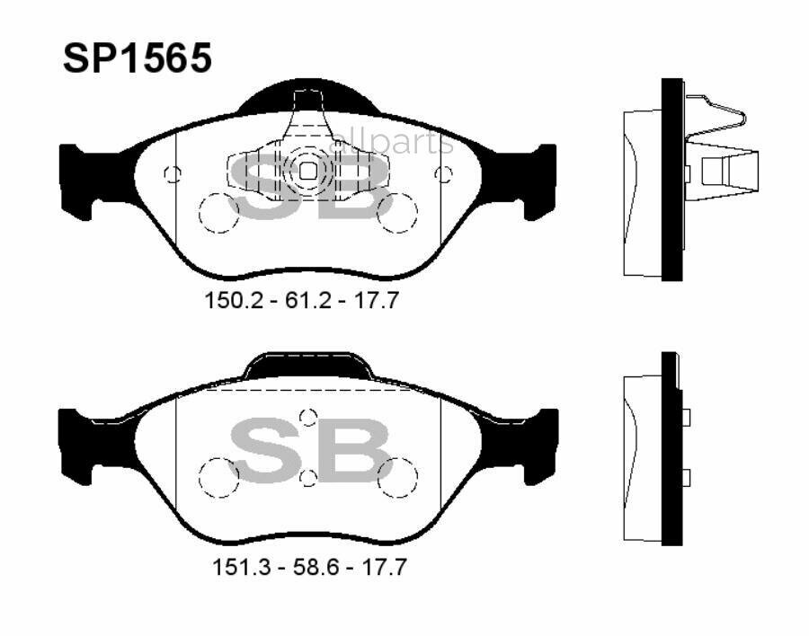 SANGSIN BRAKE SP1565 колодки тормозные передние