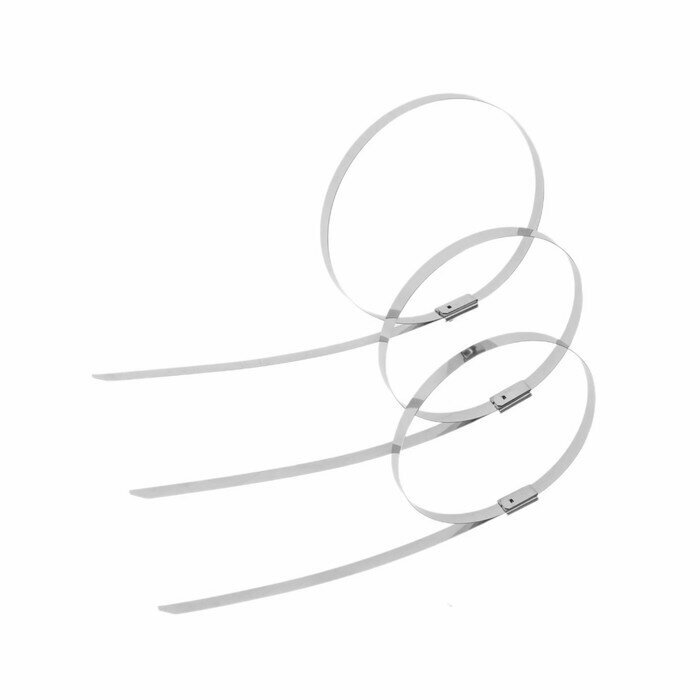 Стяжки из нержавеющей стали тундра, 4.6x300 мм, 100 шт, 10122092