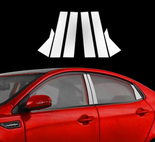 Хром на центральные стойки двери Киа Рио 3 Kia Rio 3 2011-2017