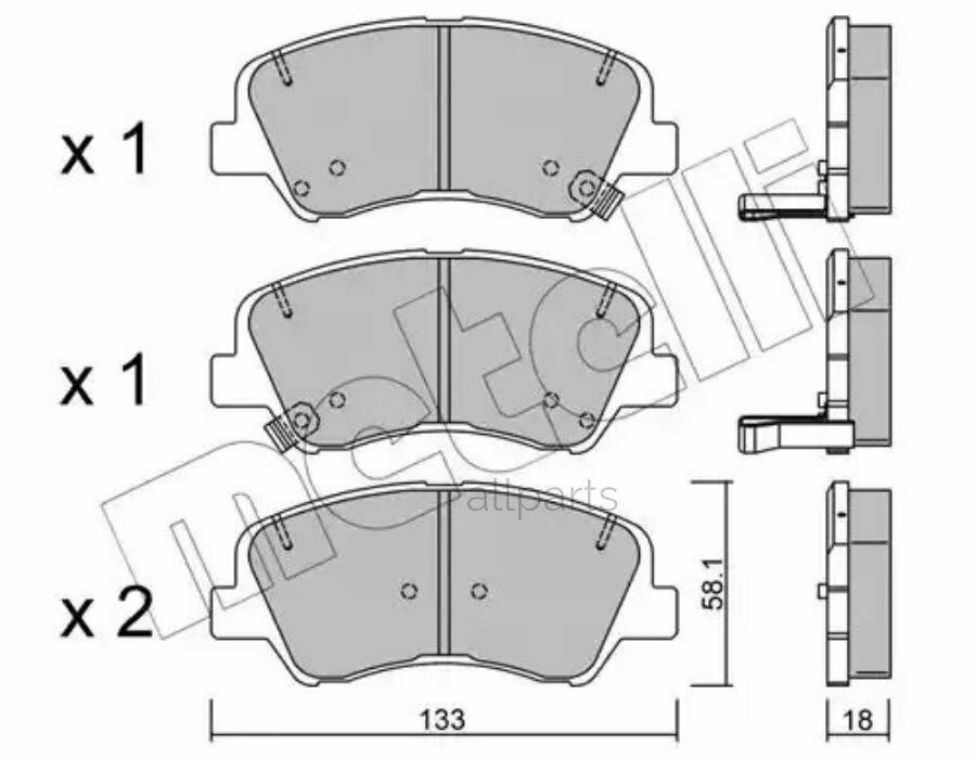 METELLI 2209430 колодки дисковые передние!\ Hyundai Solaris all 11>