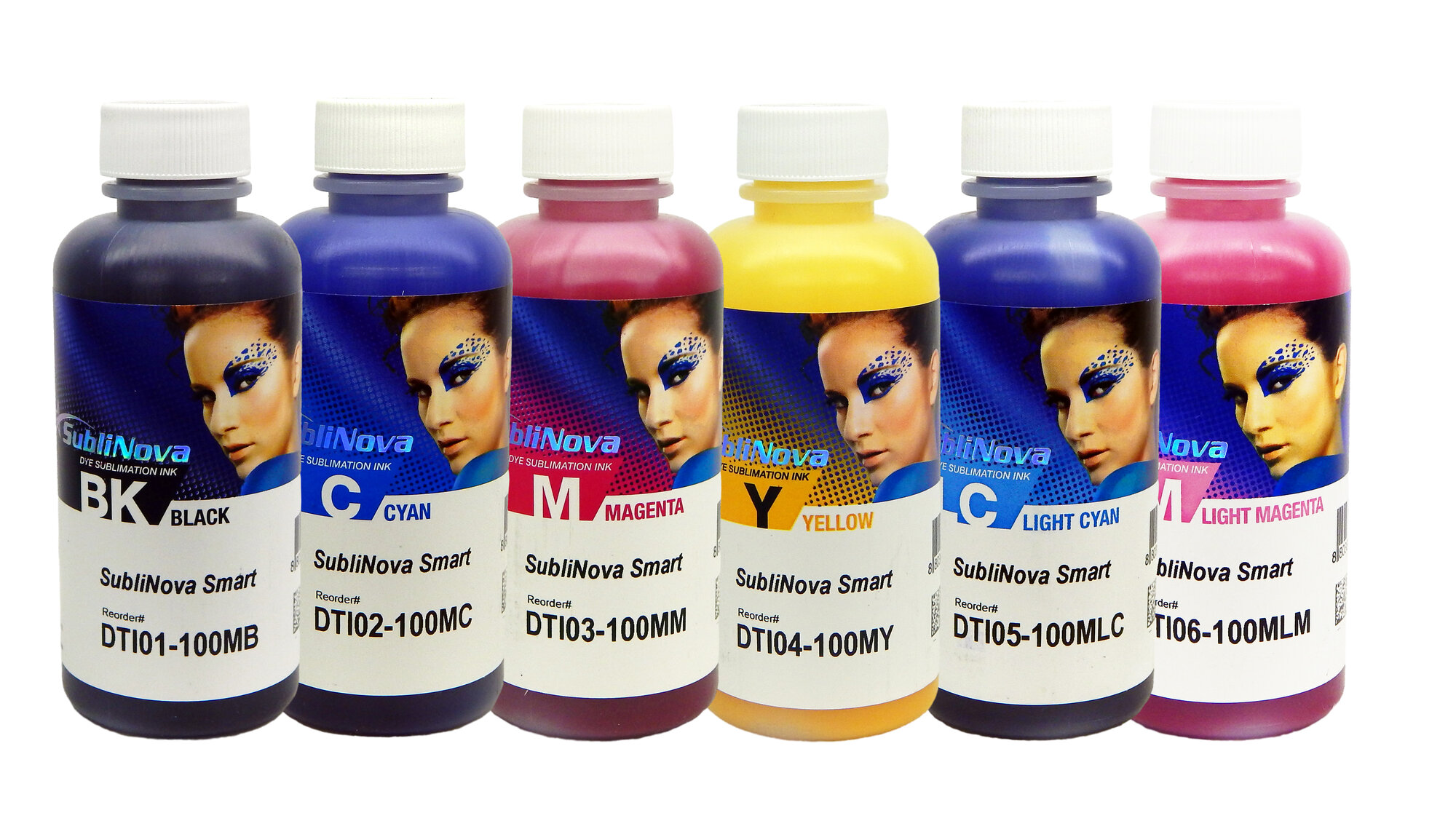 Комплект из 6 цветов сублимационных чернил по 100мл для Epson Piezo, InkTec серия DTI Sublinova