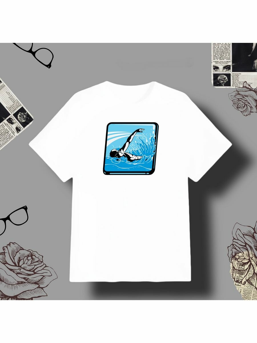 Футболка плавание swimming логотип