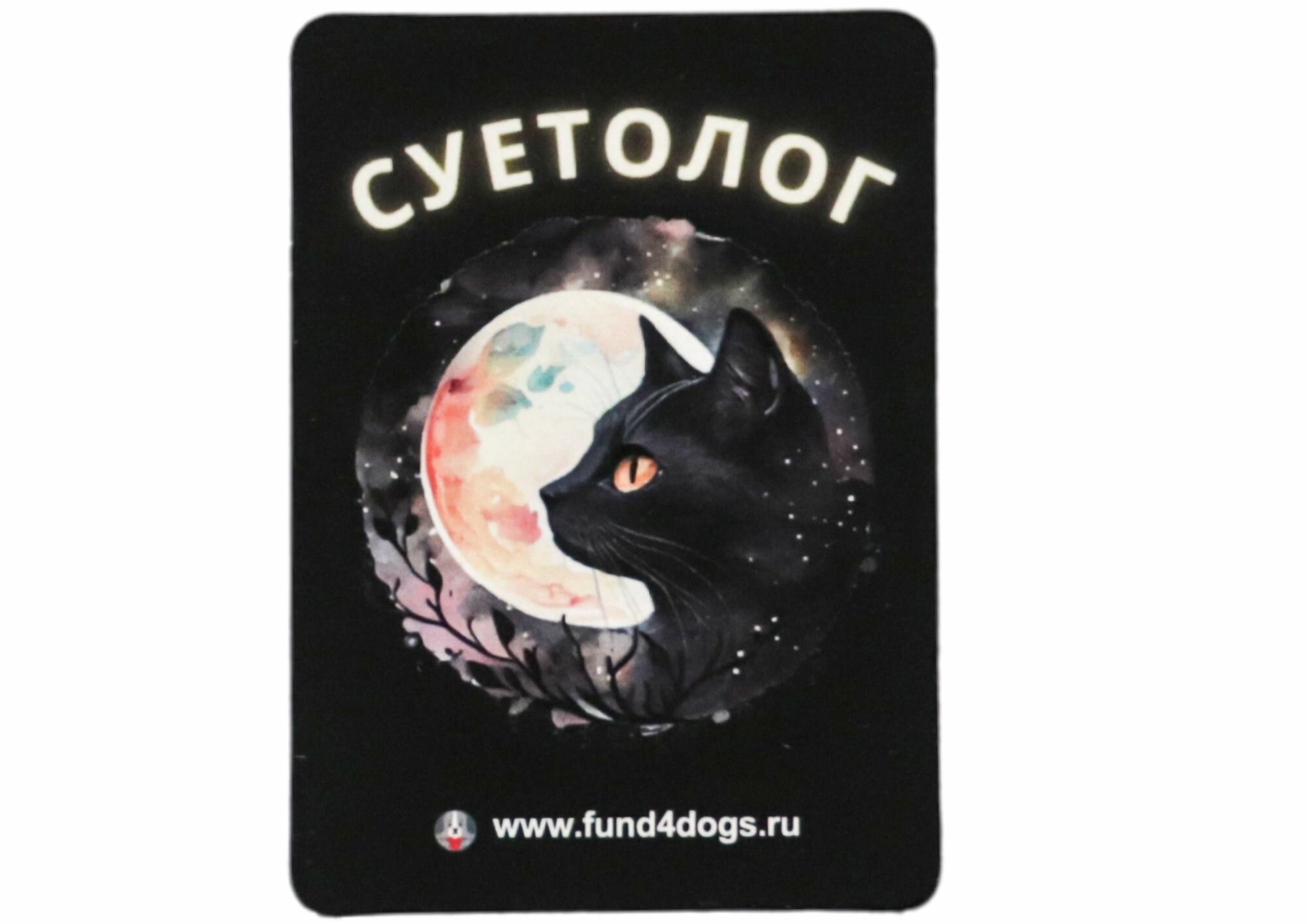 Магнит кот "Суетолог", винил, 5х7 см, фонд "Собаки, которые любят"