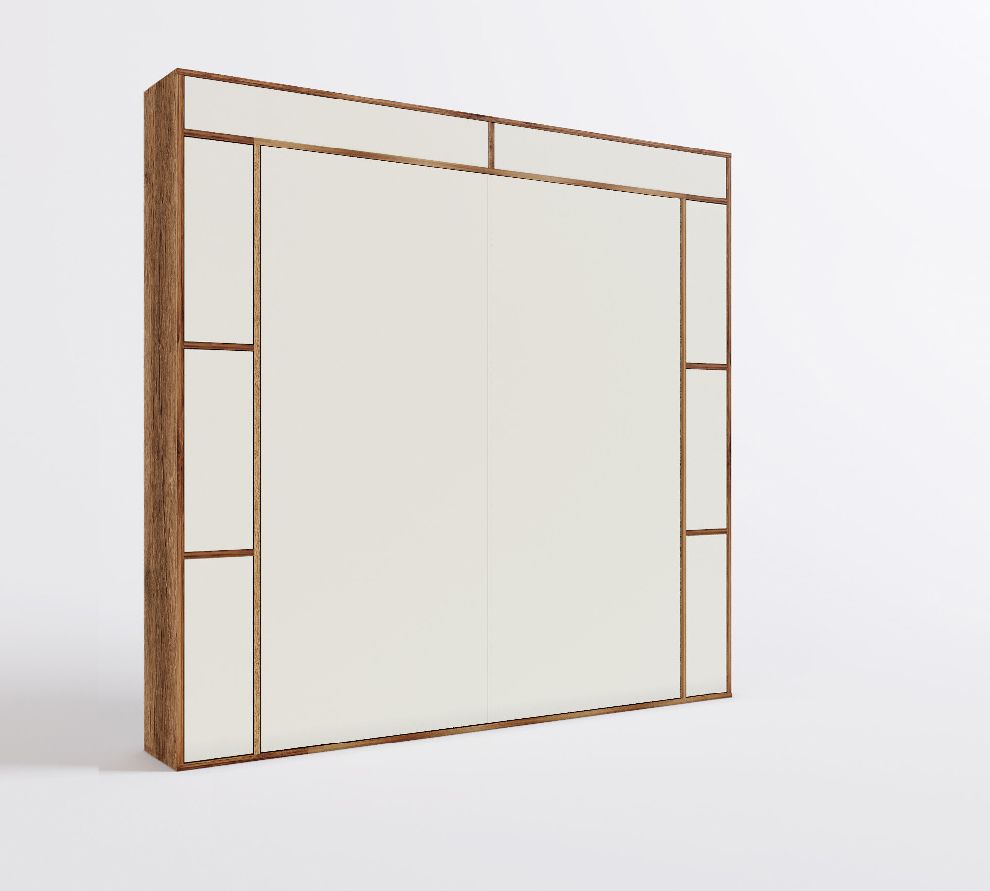 Шкаф кровать-трансформер Летто 1800 Форма с расширенными полками Янтарь