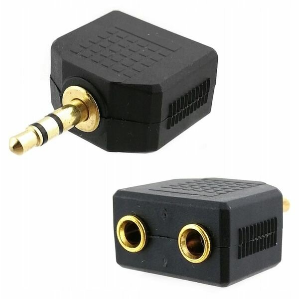 Переходник-разветвитель Perfeo A7008, 3,5 Jack, mini jack 3,5 mm, позолоченный