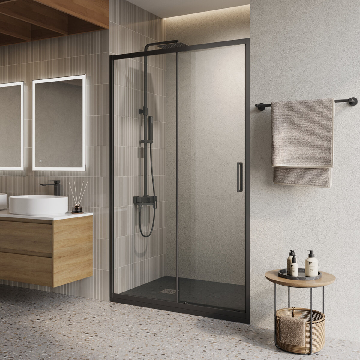 Душевая дверь BelBagno Luce 195х120 LUCE-BF-1-120-C-NERO