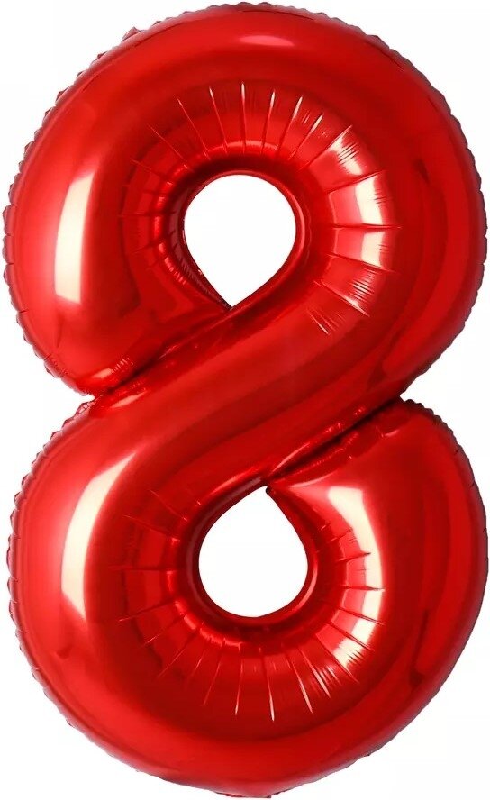 Шар (32'/81 см) Цифра, 8, Красный, 1 шт. в уп.