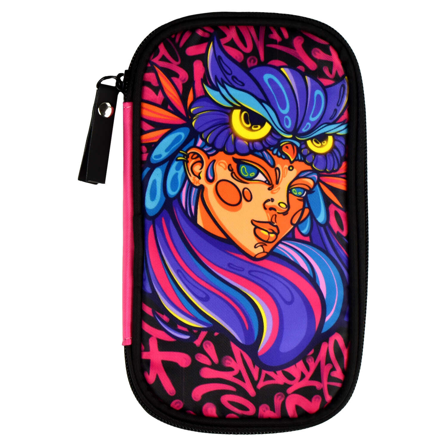 Пенал Феникс+ "Стрит Арт", мягкий, 2 отделения, на молнии, полиэстер, розовый