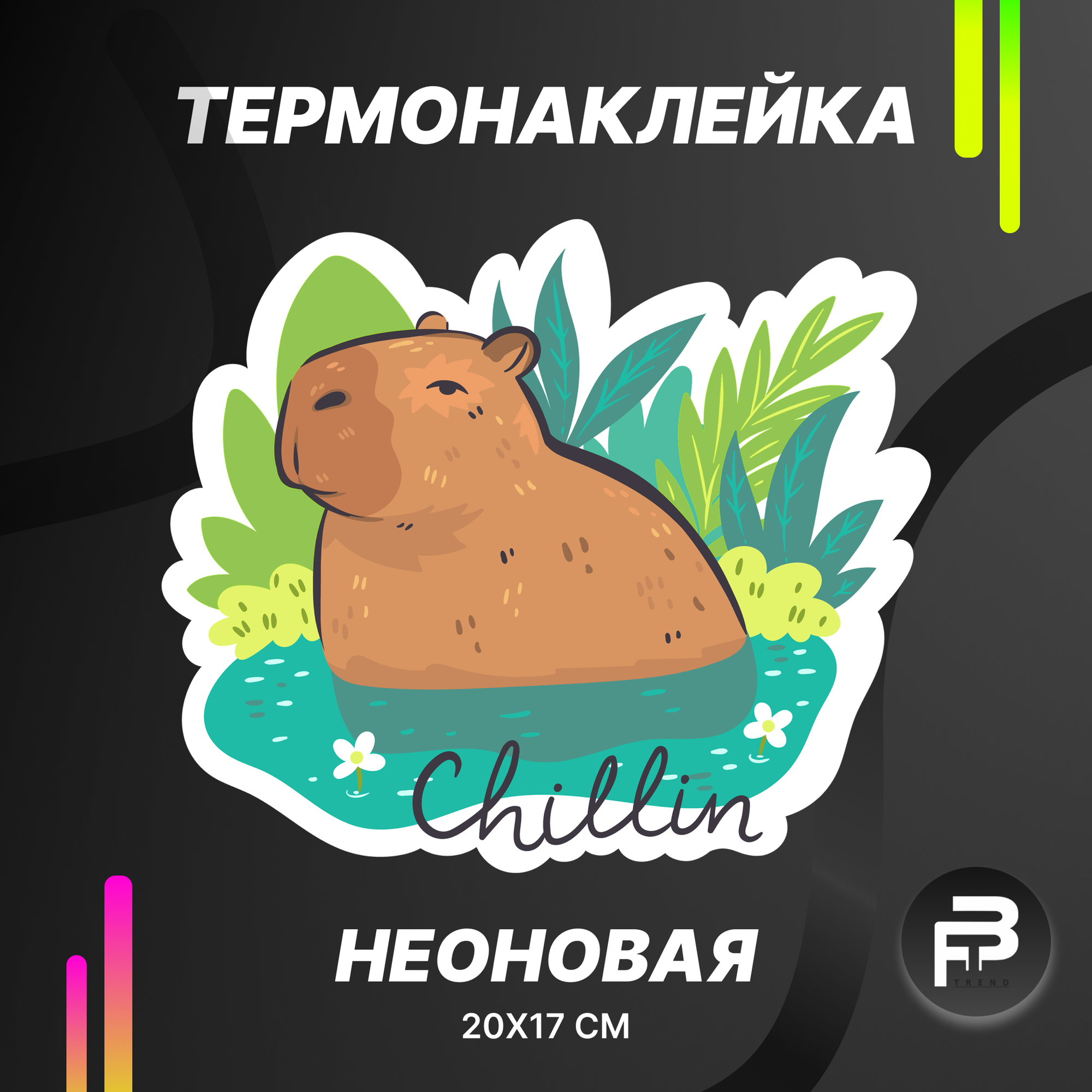 Термонаклейка на одежду взрослая "Капибара". Термоаппликация большая для детей, заплатка рисунок для декора и рукоделия.