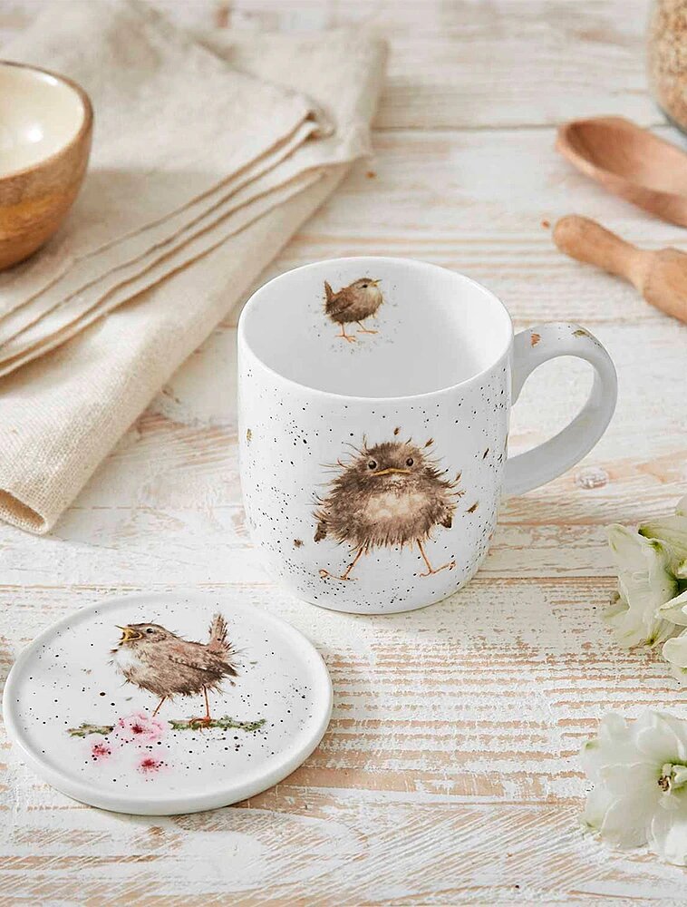 Кружка с подставкой Royal Worcester Забавная фауна Пение птиц 310 мл