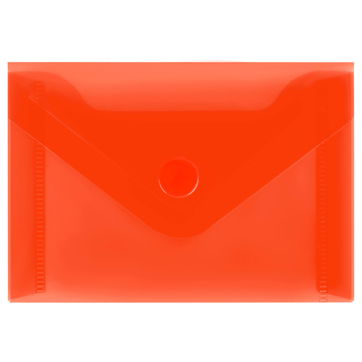 Комплект 40 шт, Папка-конверт на кнопке СТАММ А7 (74*105мм), 150мкм, пластик, прозрачная, красная
