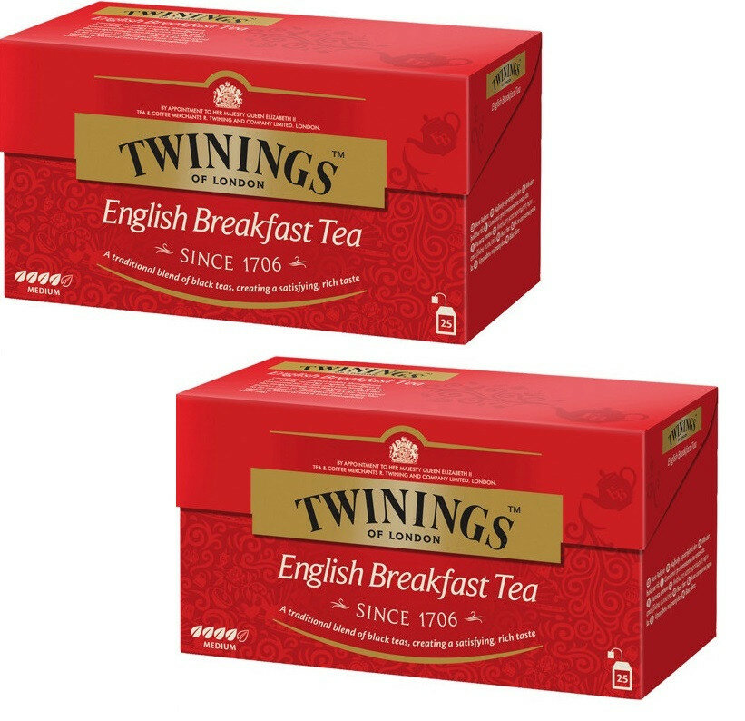 Twinings English Breakfast 2г Х 25 пак черный чай картонная упаковка (упаковка 2 шт) (18977824322)