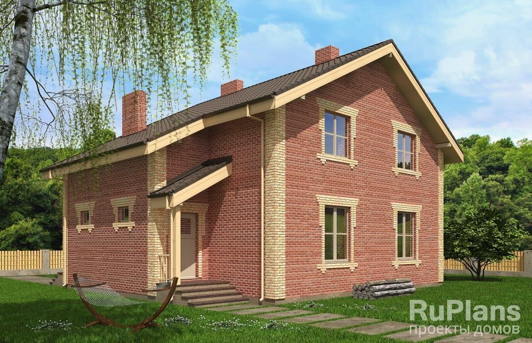 Проект одноэтажного жилого дома с мансардой (154 м2, 10м x 12м) Rg5181