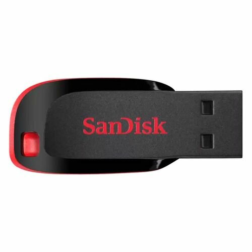 Флешка USB Sandisk Cruzer Blade 64ГБ, USB2.0, черный и красный [sdcz50-064g-b35]
