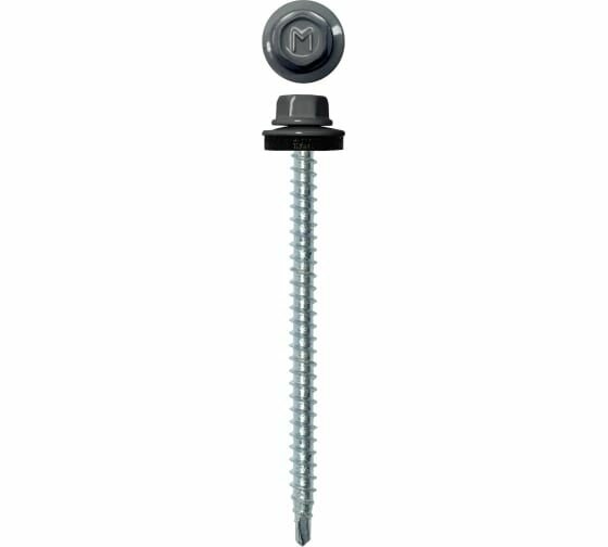 Кровельный саморез Daxmer 4,8х70 RAL 7024, сверло №1, 100 шт. 00000305504