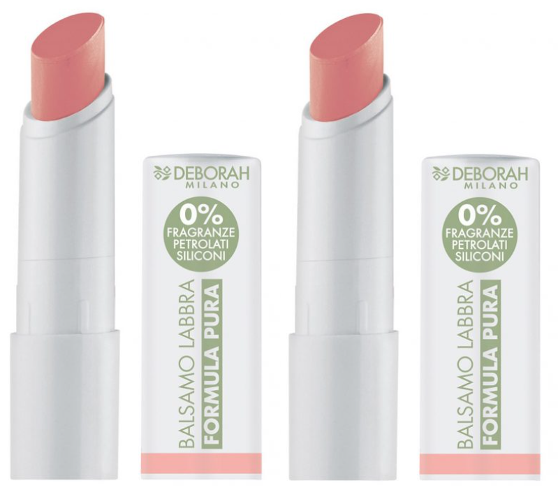 Помада-бальзам для губ Deborah Milano Formula Pura Lip Balm, тон 03 Светло-розовый, 3,75г, 2 шт.