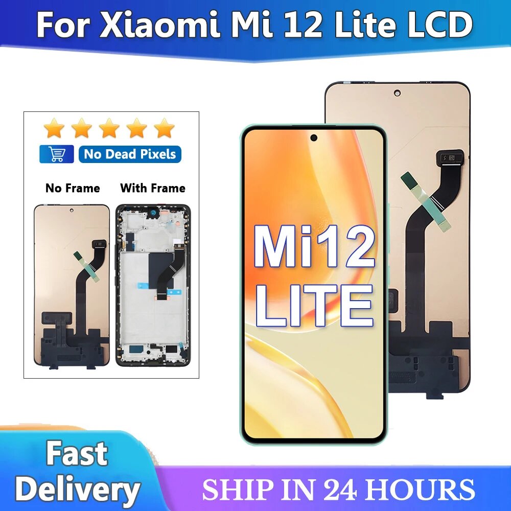OEM-дисплей с диагональю 6,55 дюйма для xiaomi 12 Lite 2203129 Дигитайзер сенсорной панели G в сборе для ЖК-дисплея xiaomi 12Lite с рамкой TFT No Frame