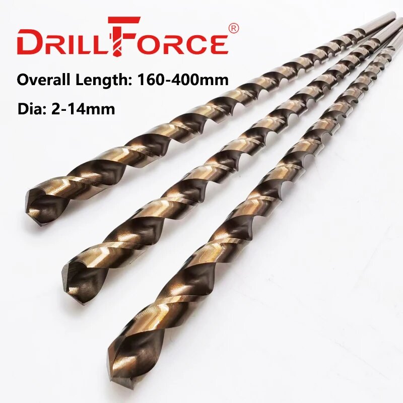 DRILLFORCE Спиральные сверла для металла 2-14 мм 10x200mm
