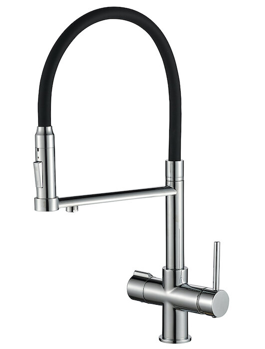 Смеситель для кухни ZORG Steel Hammer (SH 2005-1 CR) с подключением к фильтру и гибким изливом