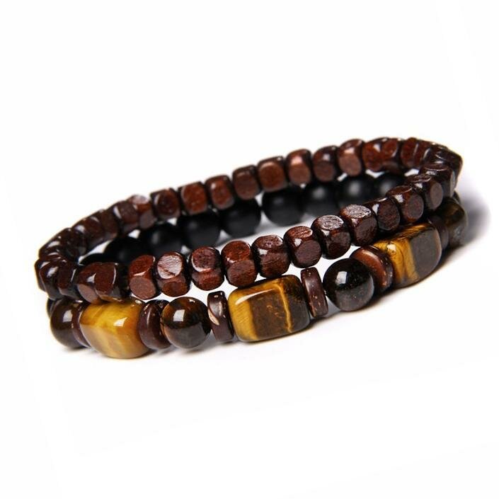 Браслет, дерево, тигровый глаз