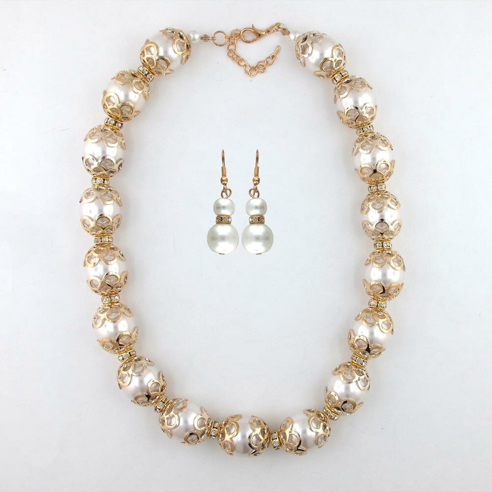 Комплект бижутерии, жемчуг имитация, стекло