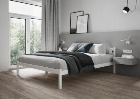 Кровать Эко Деревянная двусальная 140x200 белая