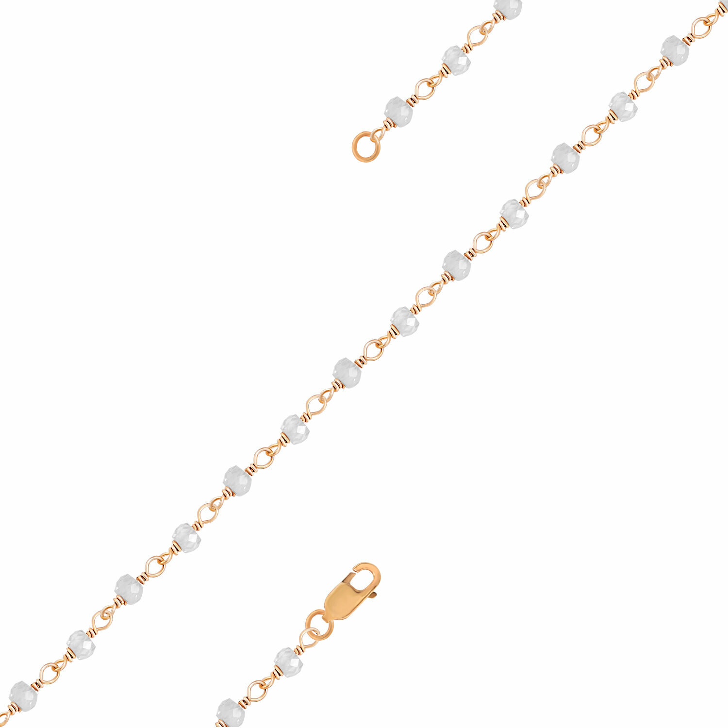 Браслет-цепочка, серебро, 925 проба, родирование