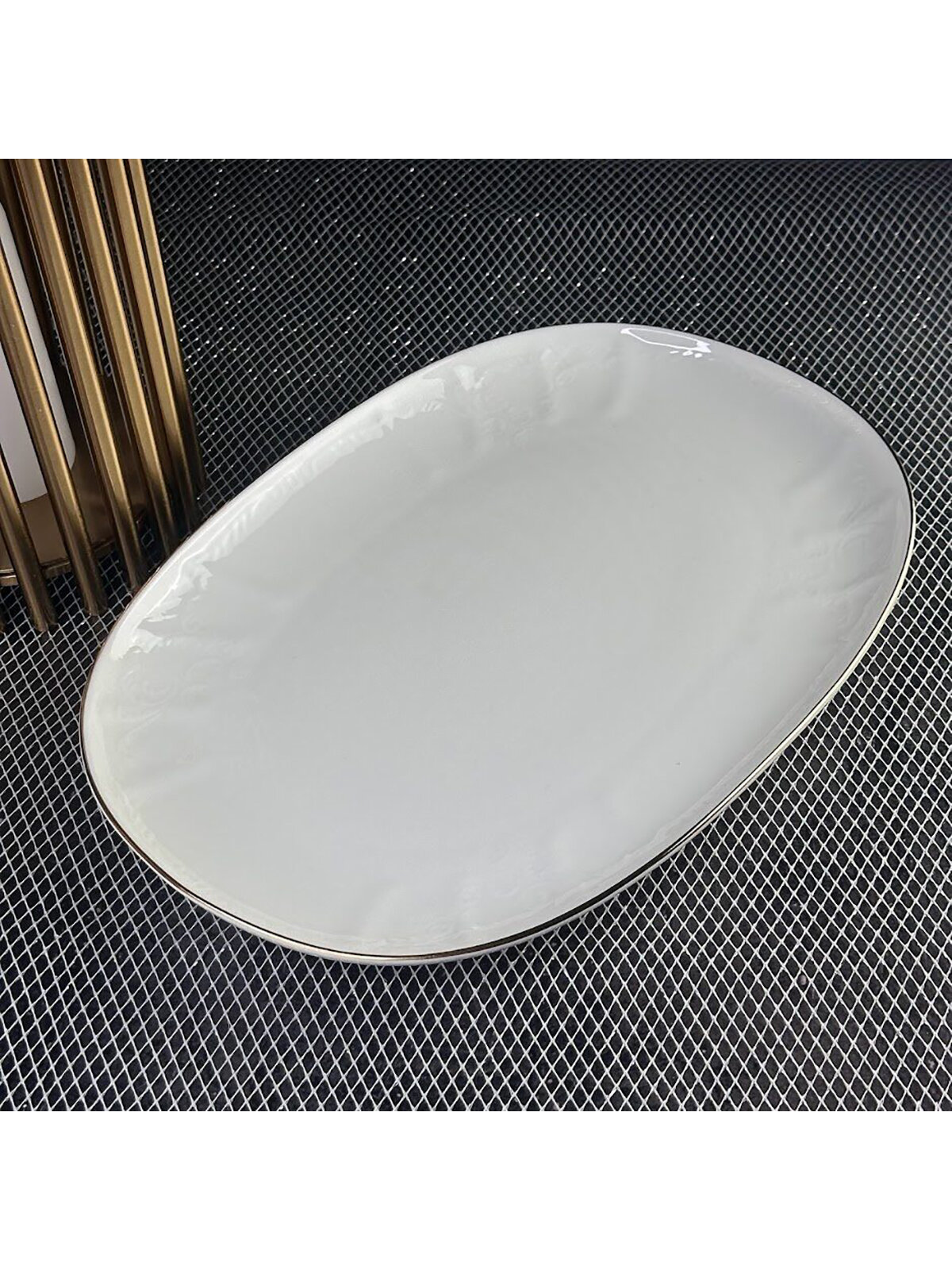 Блюдо сервировочное Lenardi Maria Gold, фарфор, 35 см