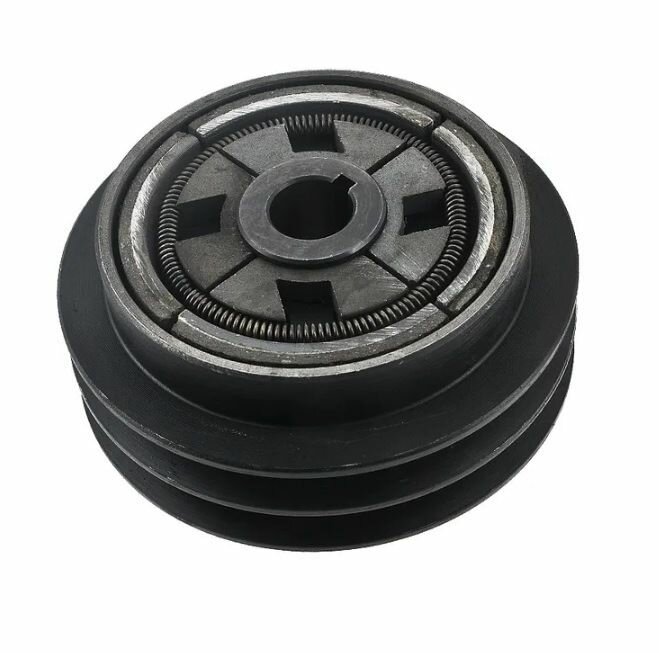 Шкив двигателя с муфтой сцепления для виброплиты Champion PC6337F D-20мм / Сцепление для виброплиты 20мм, Профиль А(13мм), Dнар.-128мм, H-29мм