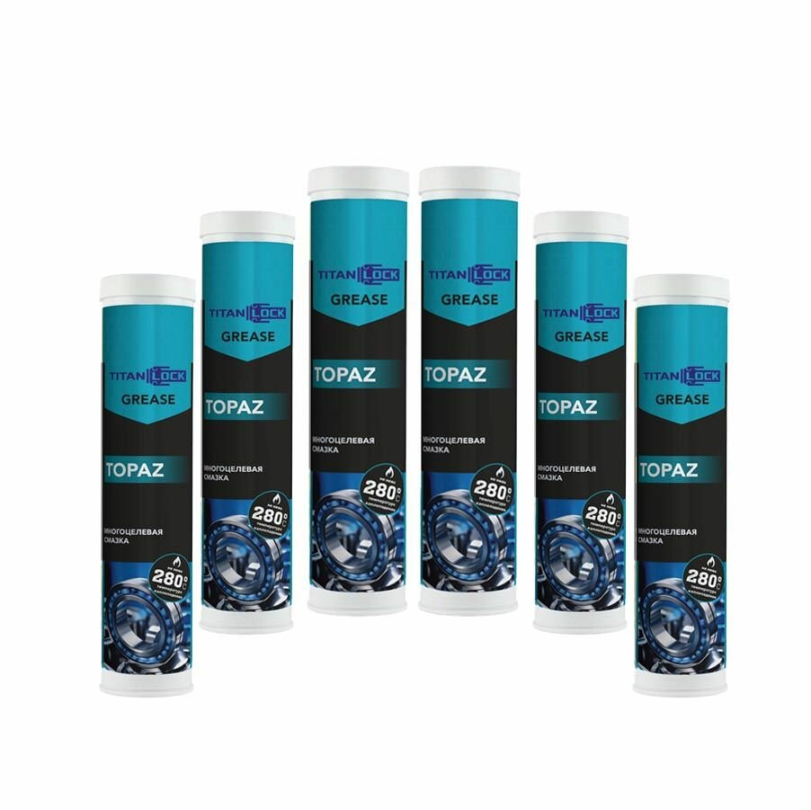 Высокотемпературная многоцелевая смазка TOPAZ (LGWA 2) +180 С, синяя, туба 400 мл, TLGREASE-TZ04 TITAN LOCK