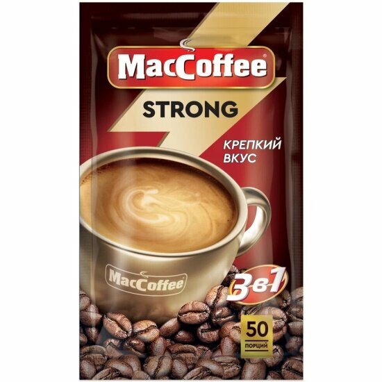 Кофейный напиток Maccoffee 3 в 1 Стронг 50 шт