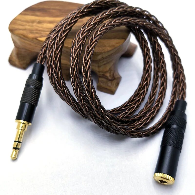 Аудиокабель RYGMR 8-жильный 3,5 мм 1m, Brown male to female