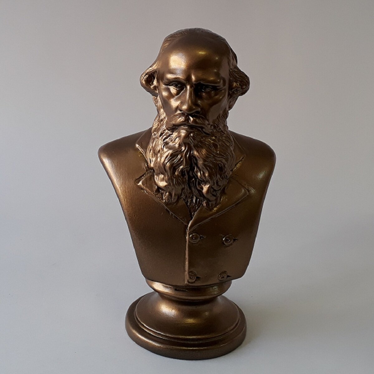 Статуэтка Бюст писатель и мыслитель Л. Н. Толстой. Высота 14см. Гипс, цвет бронза