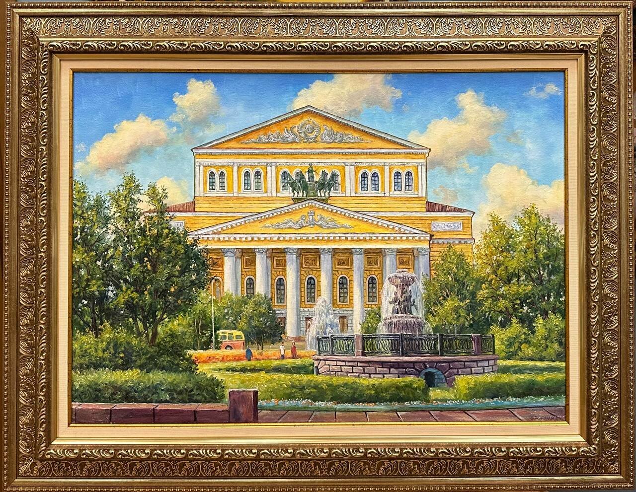 Картина маслом, городской пейзаж "Большой театр"