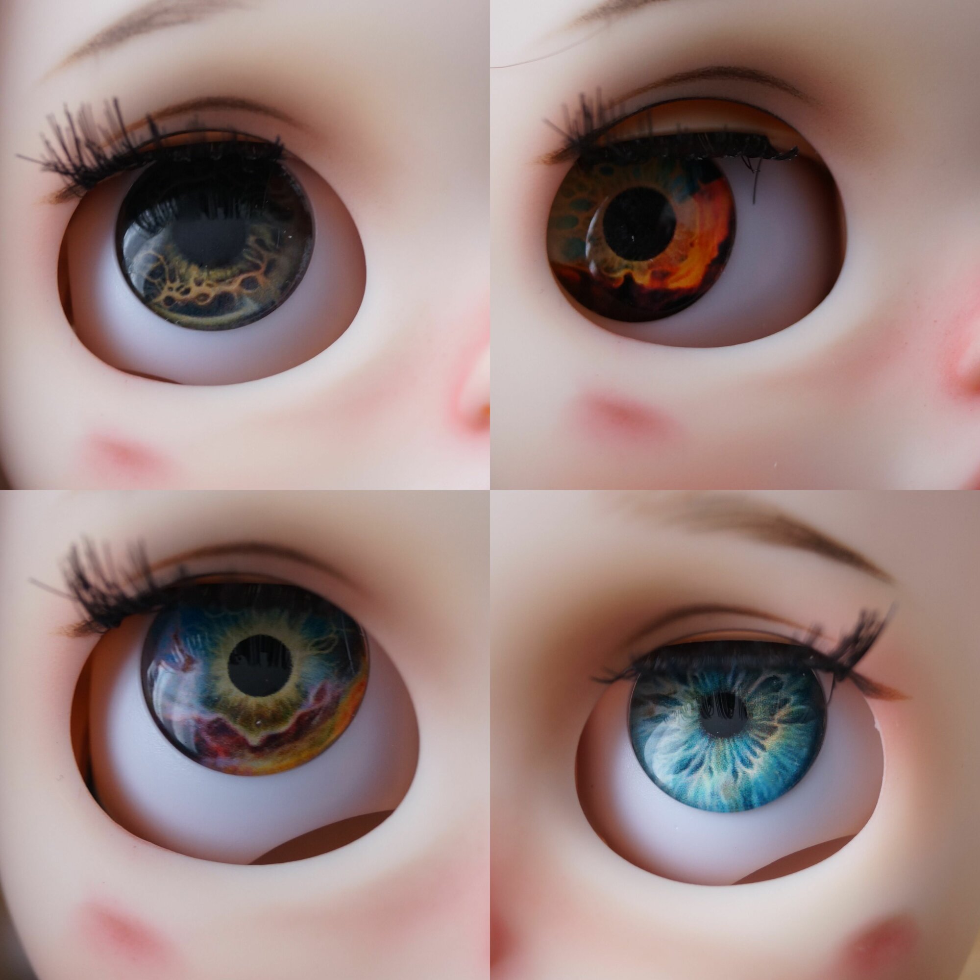 Глаза для кукол 14 мм стеклянные для Блайз