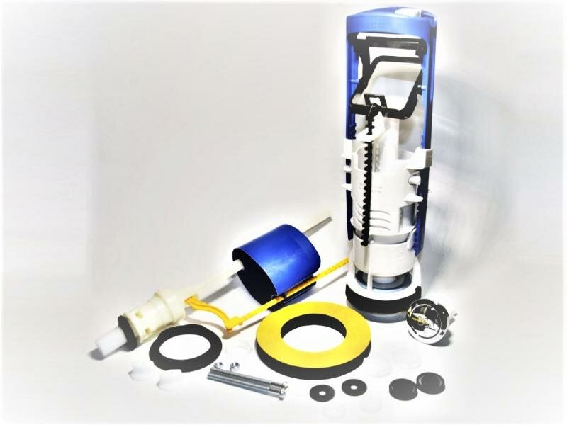 Механизм DECO с кнопкой Хром 40мм и клапаном 1\2 нижний OLI наполнения бачка унитаза