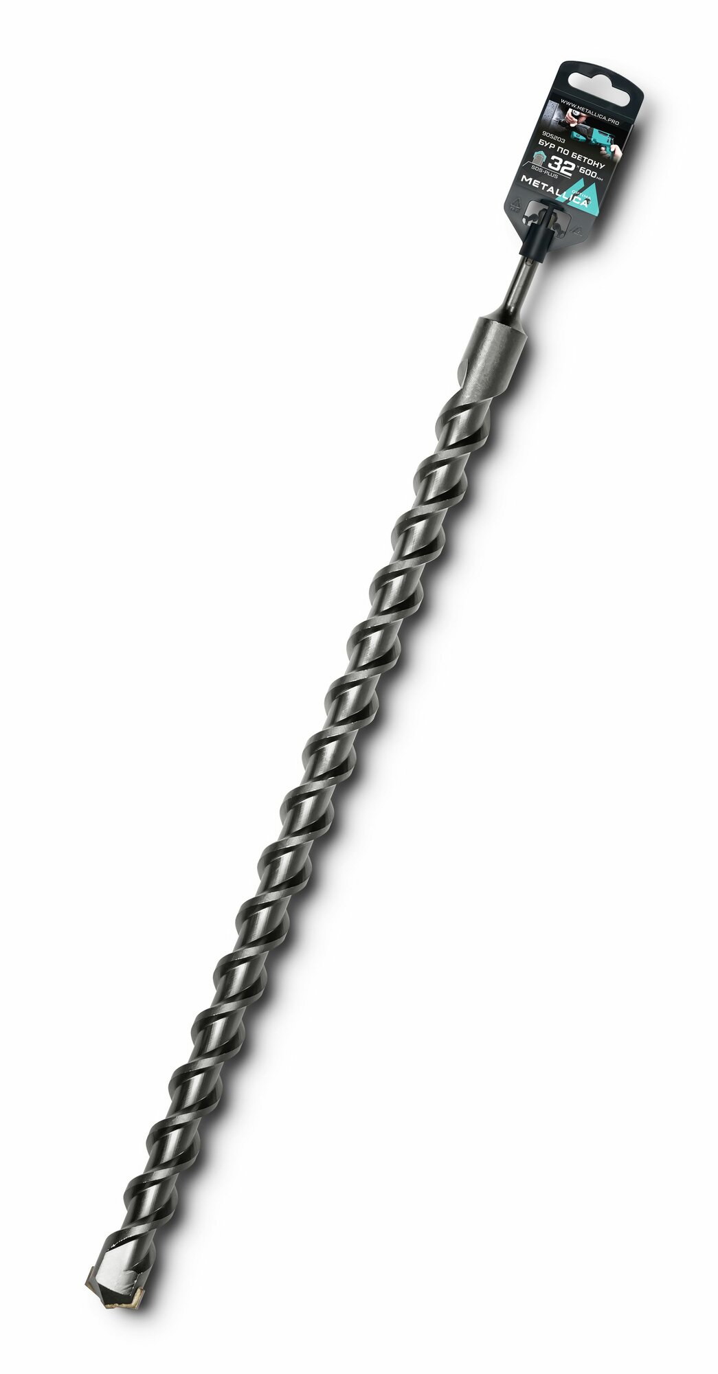 Бур по бетону SDS-plus METALLICA Optima 32 х600/550 мм, напайка с центром, 2 спирали