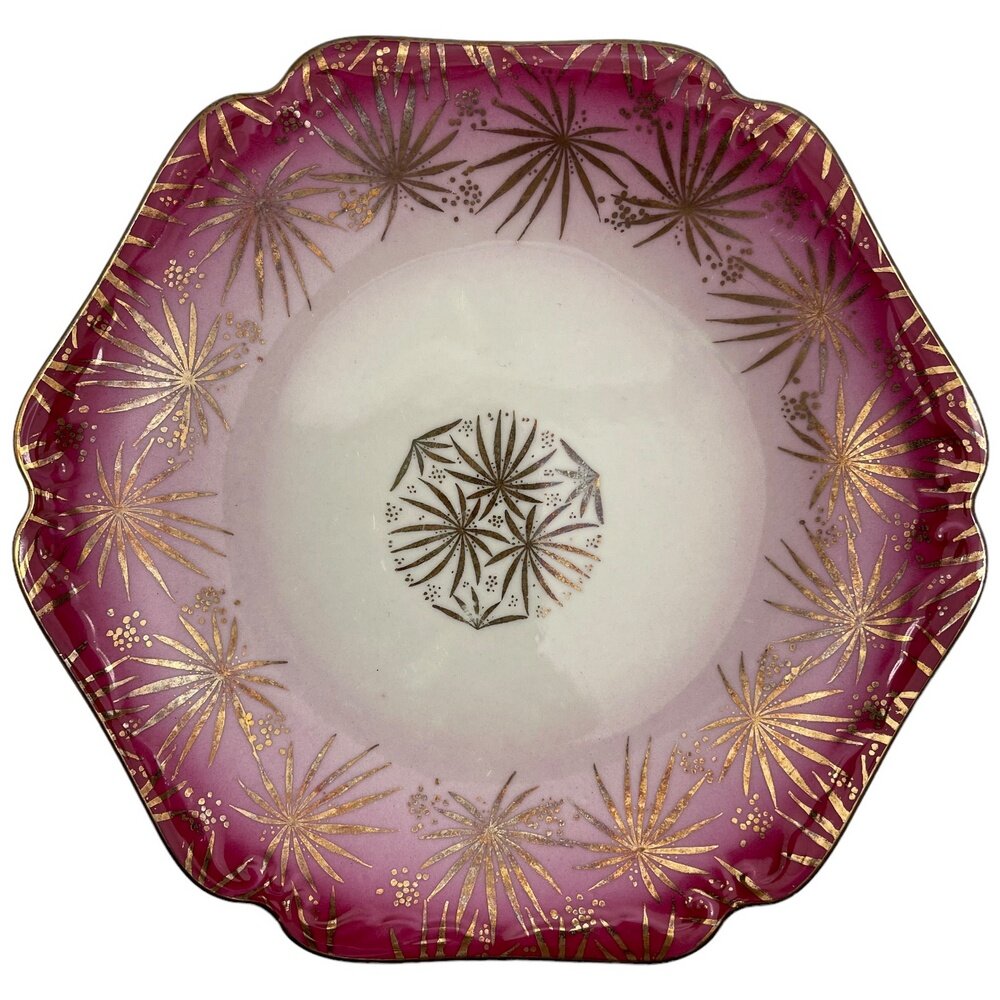 Тарелка "Драцена", 19 см, фарфор, позолота, 1931-1945 гг, Mitterteich, Bavaria, Германия