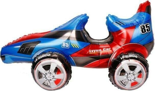 Шар 3D (24'/61 см) Фигура, Гоночная машина, Синий, 1 шт. в упак.