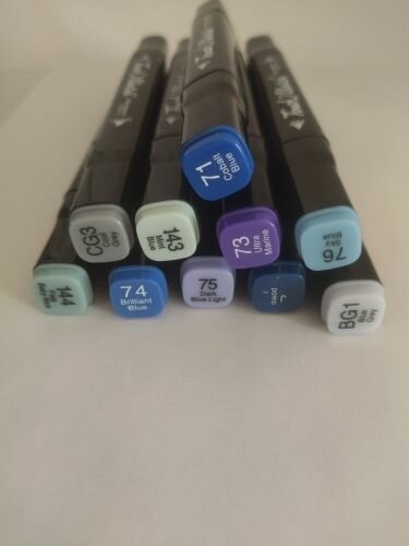 Набор - 10 шт. маркеров Touch Sketch, спиртовые, кисть/скошенное перо, диаметр 2-7мм