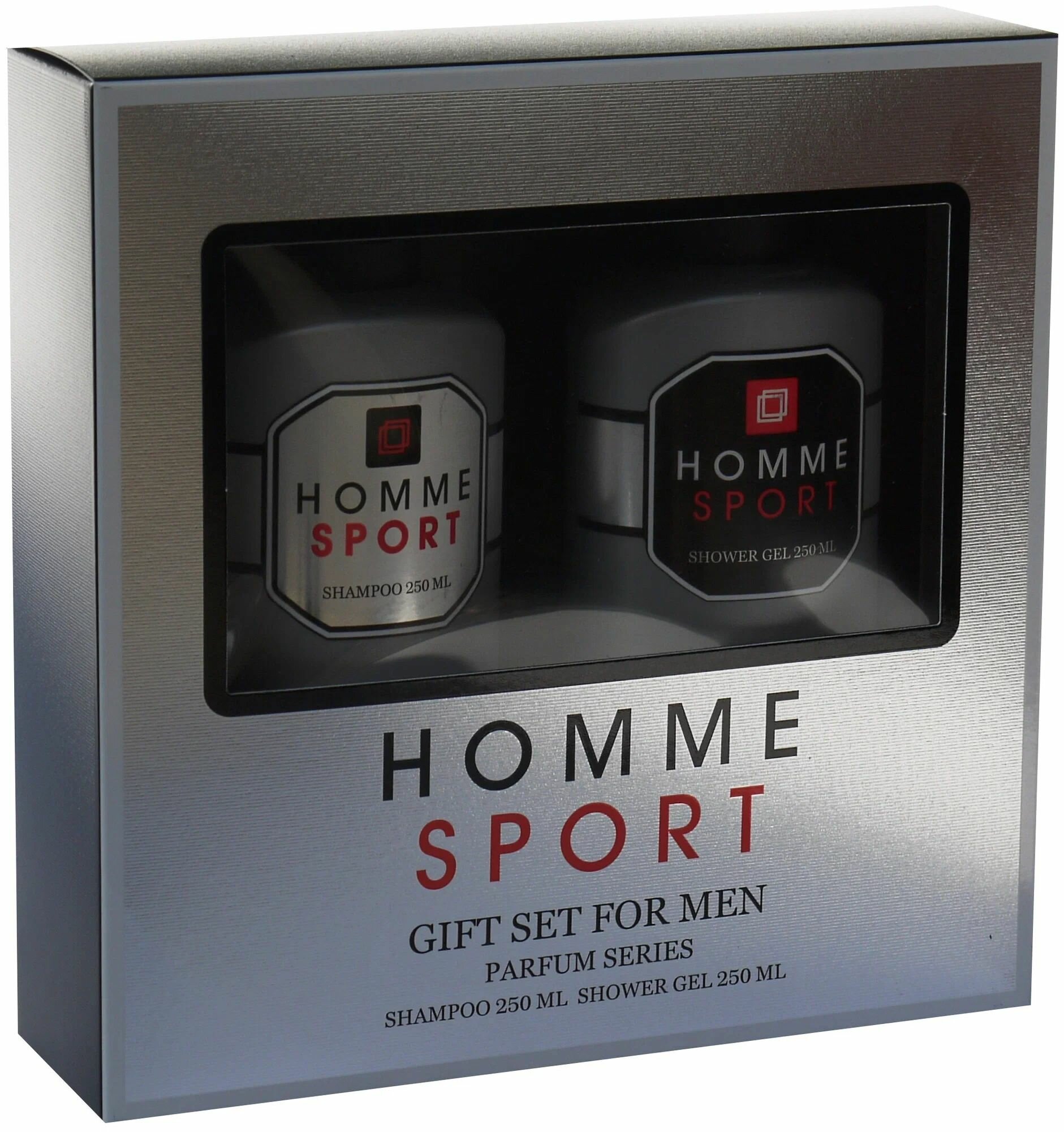 Festiva Подарочный набор для мужчин Homme Sport, гель для душа, 250 мл + шампунь для волос, 250 мл