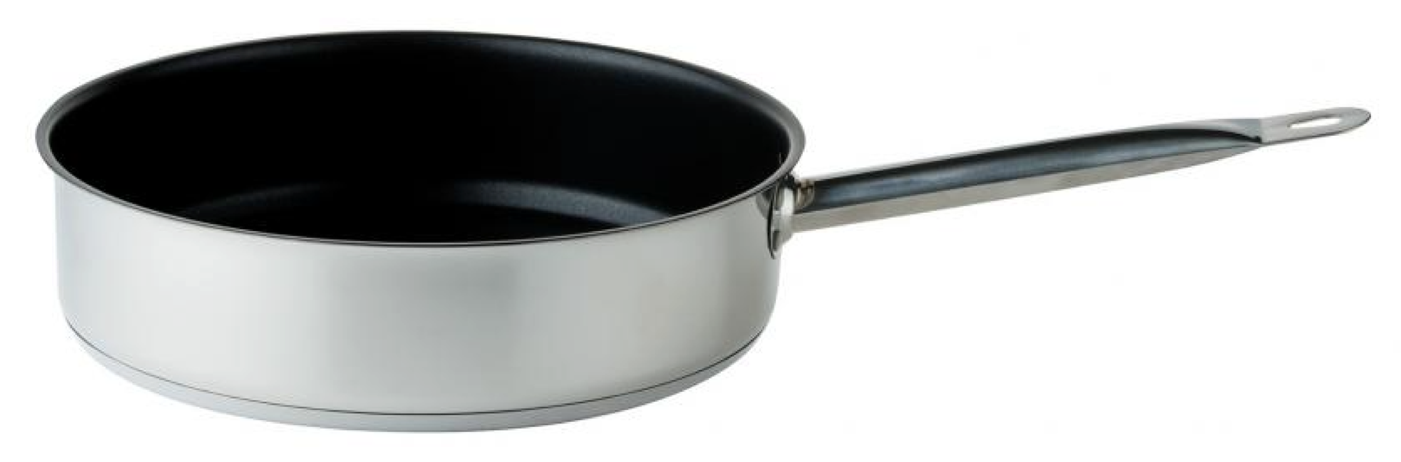 Сотейник Катунь Общепит из нержавеющей стали, с фиксированной ручкой, серебристого цвета, диаметр 28см / посуда / аксессуары для кухни