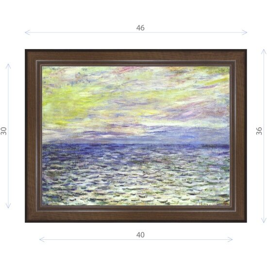 Картина Декор Депо Клода Моне Рассвет на море в Пурвиле Матовая бумага в раме без стекла 36х46 см