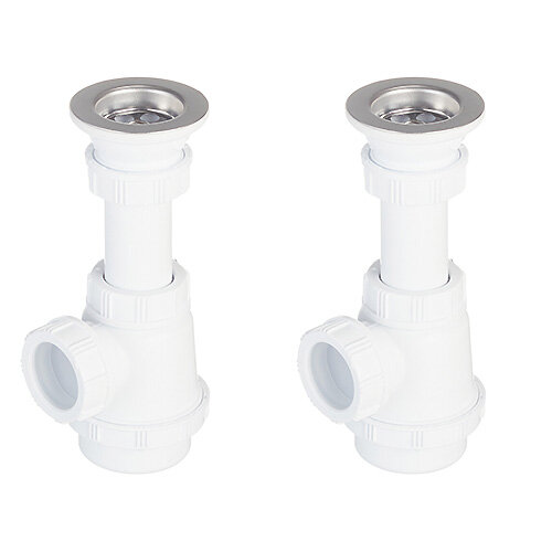 Сифон для раковины 1 1/4"х32 мм c выпуском D 63 мм для биде и раковин (2 шт.)